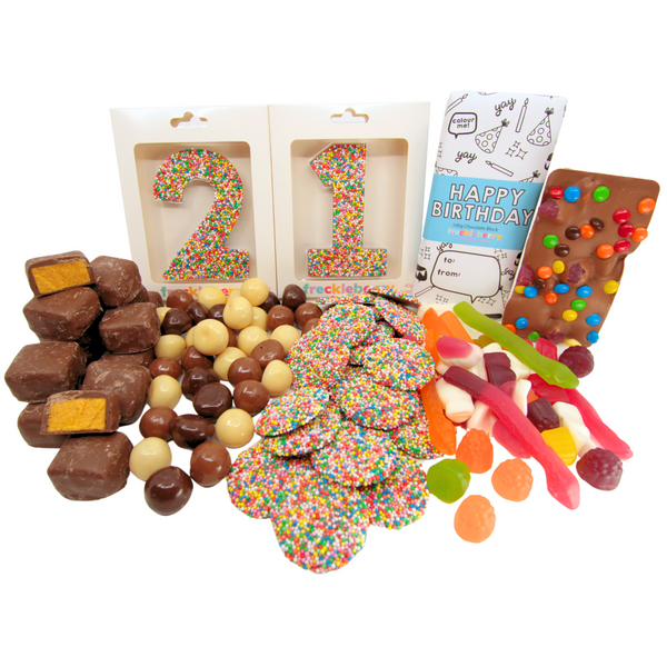 Luxury Custom Numbers 'Happy Birthday' Chocolate Hamper - Freckleberry ...