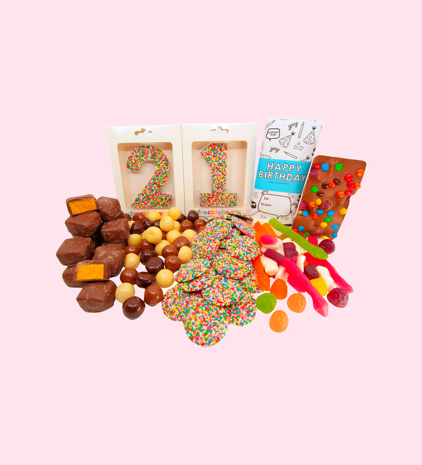 Luxury Custom Numbers 'Happy Birthday' Chocolate Hamper – Freckleberry ...